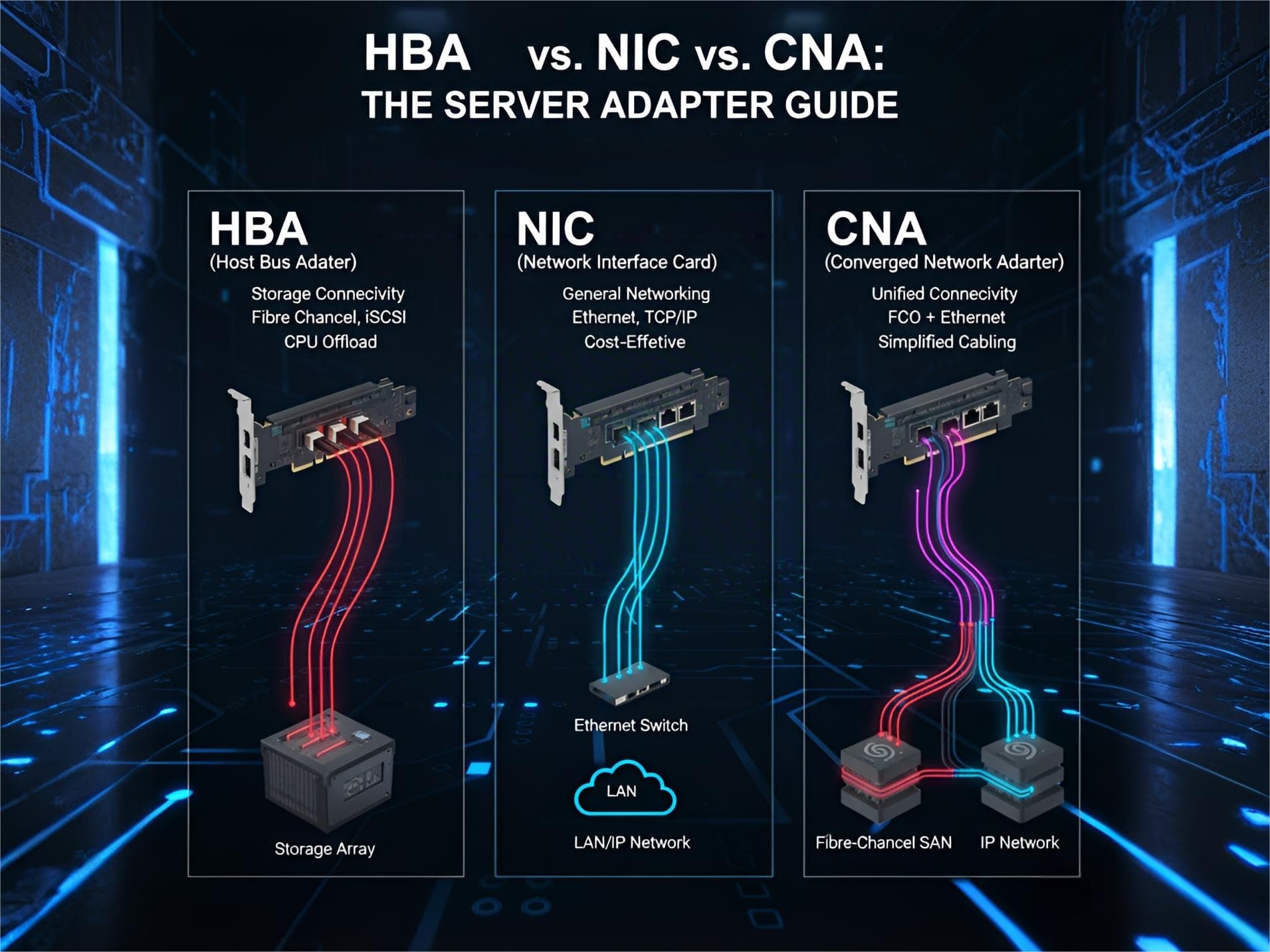 2025 HBA vs NIC vs CNA: Key Differences, Use Cases, and How to Choose – Network-Switches