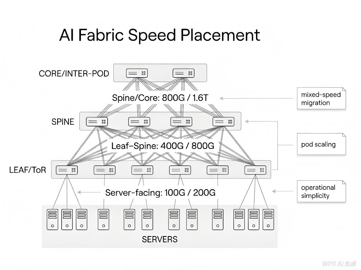AI Data Center Fabrics: 100G/200G/400G/800G/1.6T + Breakout Cabling ...