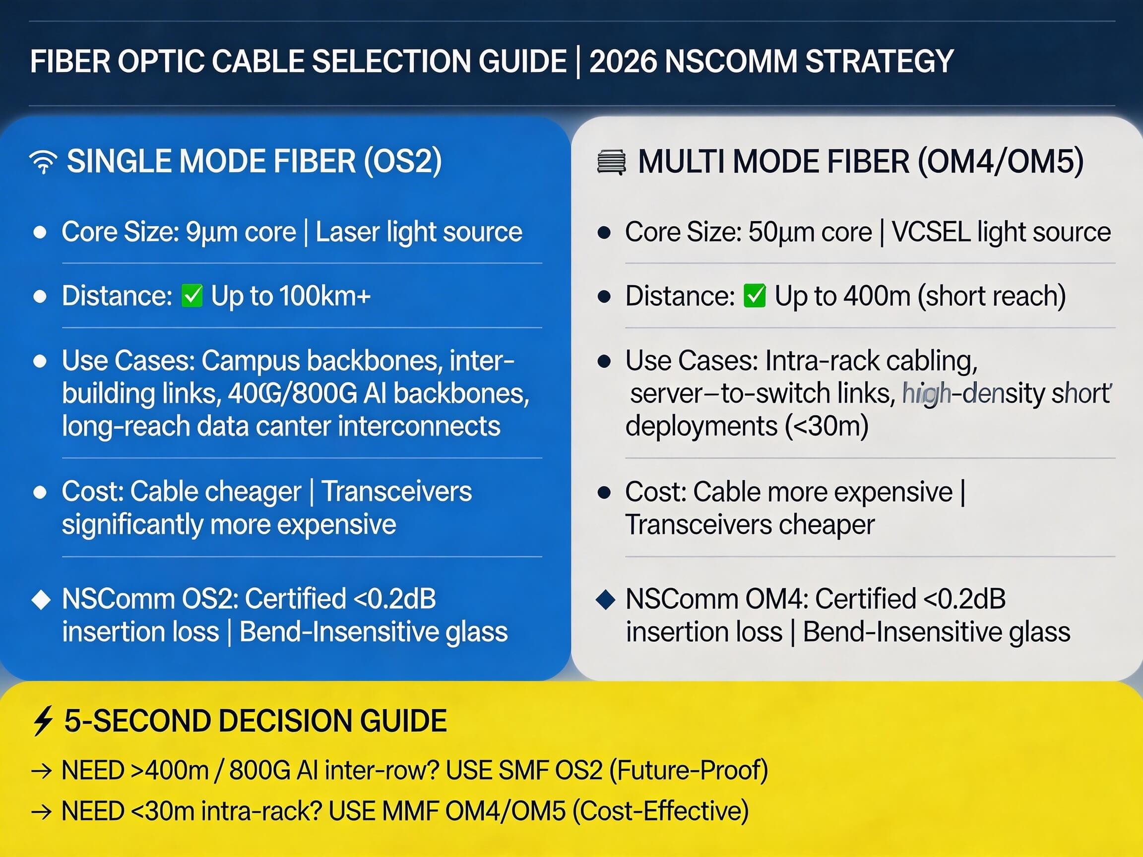 Single Mode vs Multi Mode Fiber: 2026 Guide to OS2, OM4 & OM5 – network ...