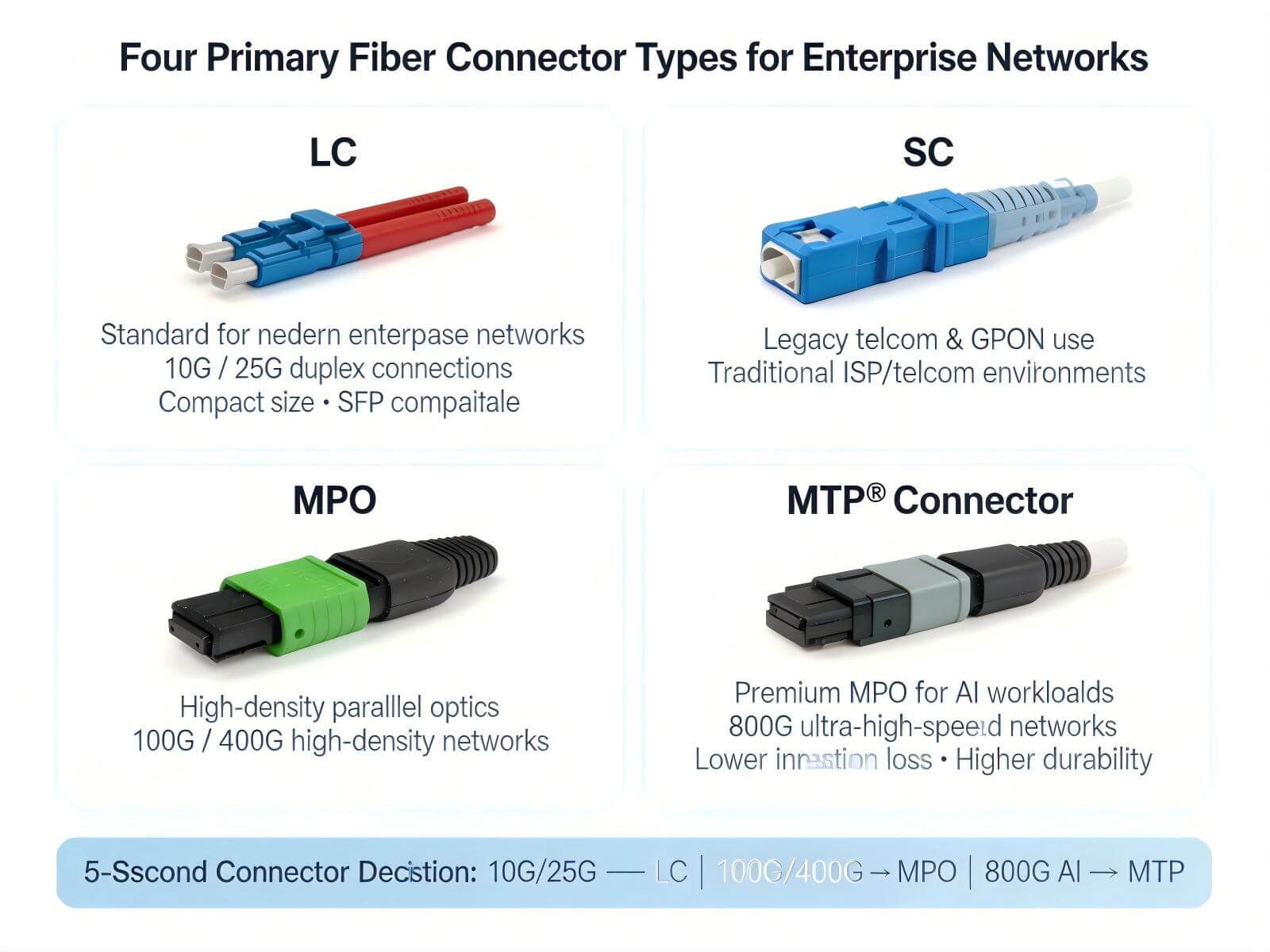 LC vs SC vs MPO vs MTP: Key Differences & How to Choose in 2026 ...