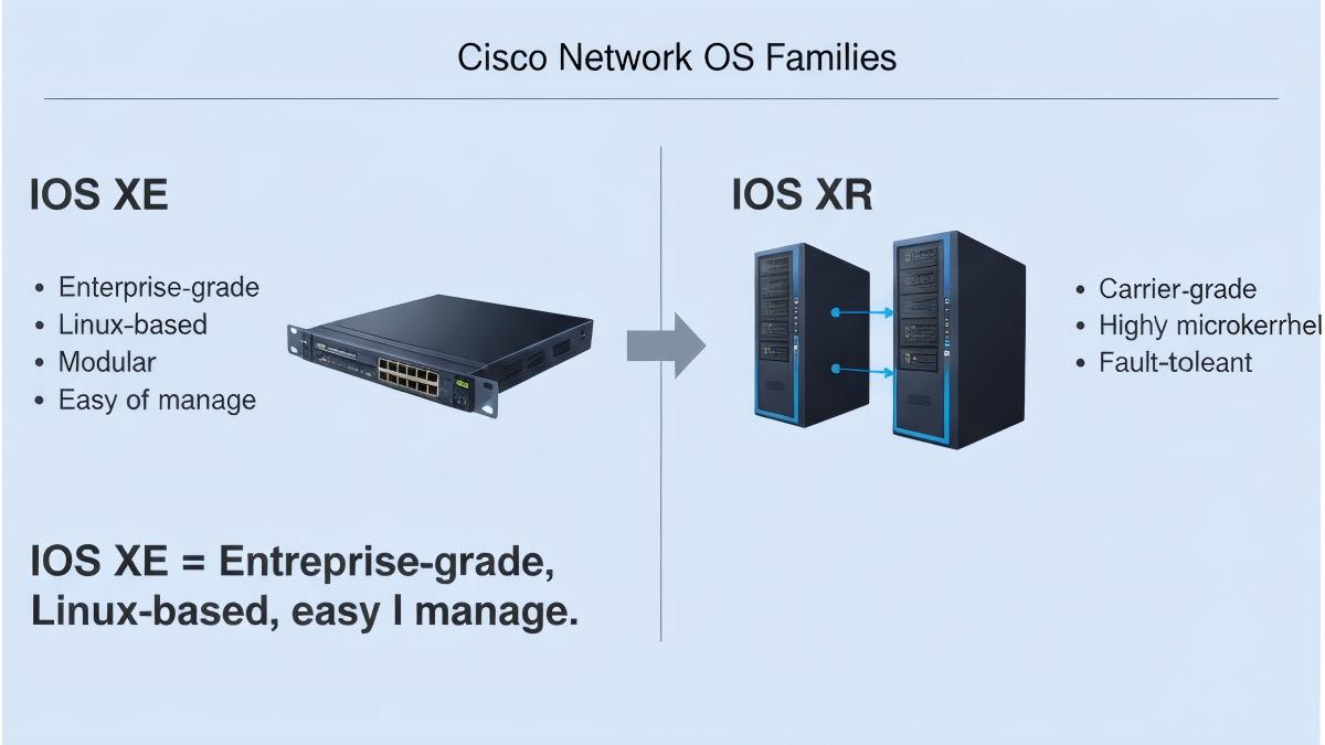 Cisco IOS XE vs IOS XR (2025): Architecture, Features & Use Cases ...