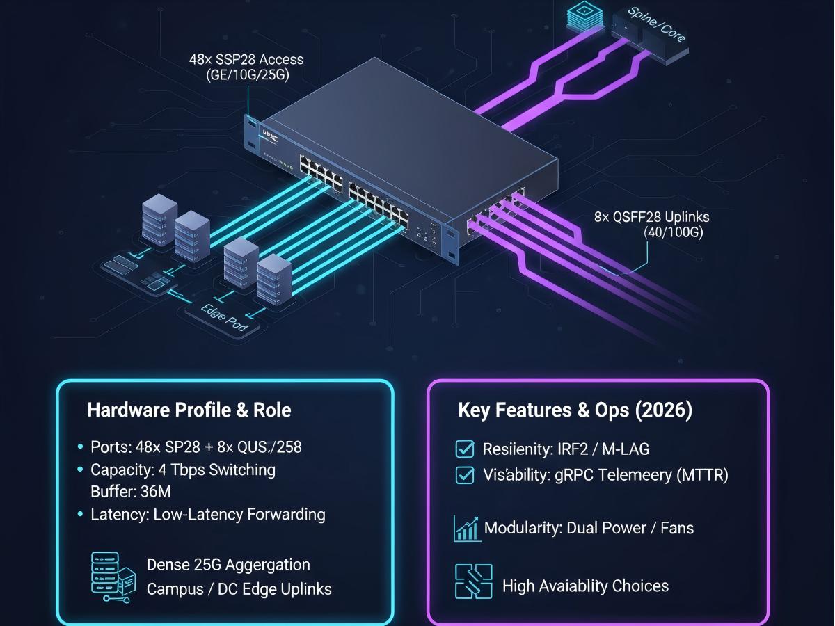 H3C S6530X-48Y8C Review (2026): 48×25G + 8×100G Aggregation Switch ...