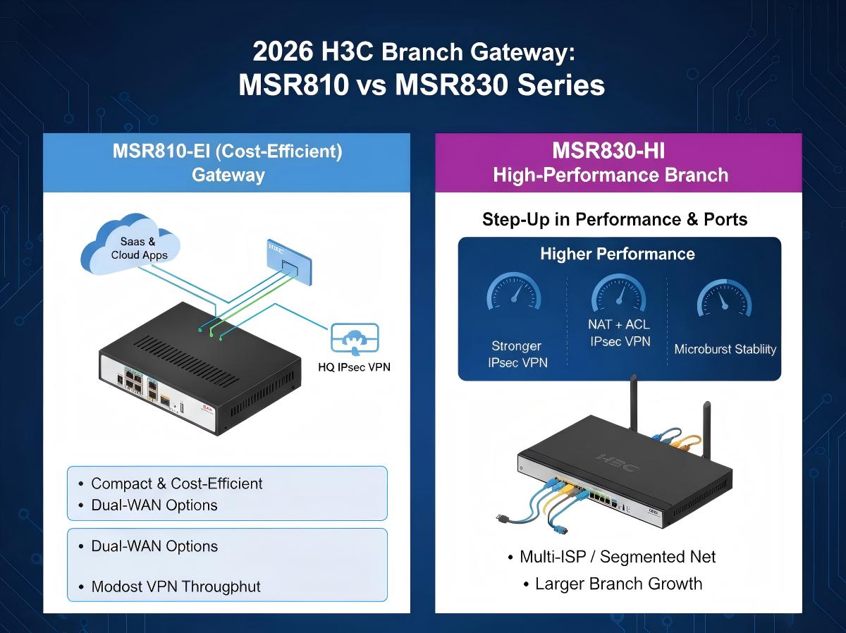 H3C MSR810 vs MSR830: Specs, Multi-WAN, and IPsec VPN Selection Guide ...