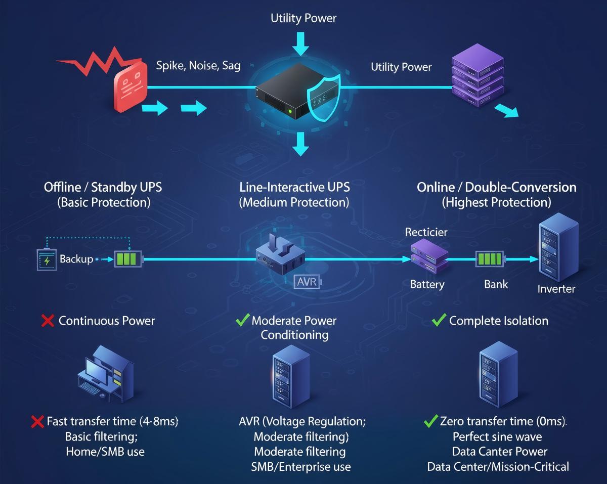 Offline vs Line-Interactive vs Online UPS: Complete Comparison 2026 ...