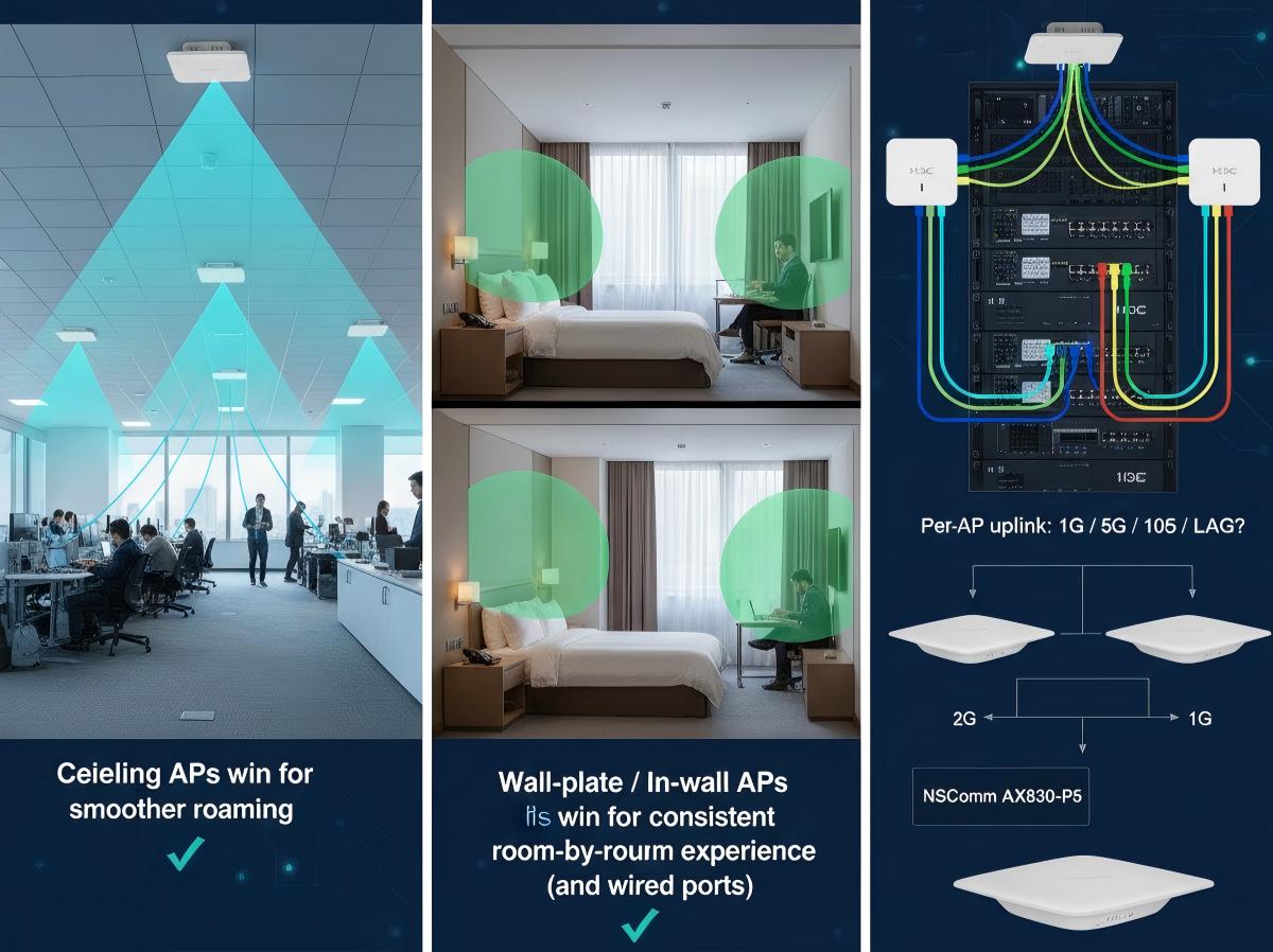 Ceiling vs Wall-Plate AP Deployment Guide - H3C Huawei NSComm Ruijie ...
